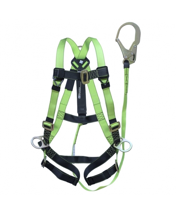 3-ring full body harness with 6 ft lanyard