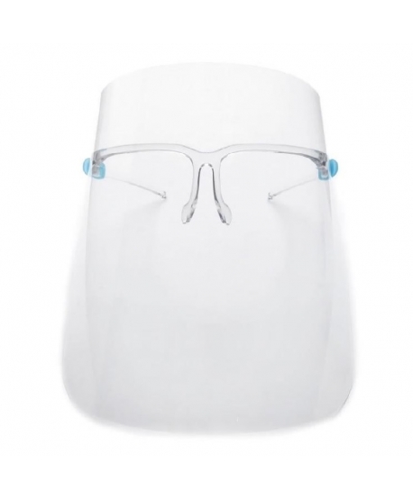 Face shield with eyeglass-style frame