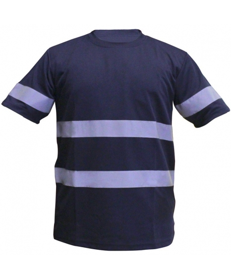 Suéter manga corta con cintas reflectivas tela "Dri-Fit" Talla S Color Azul