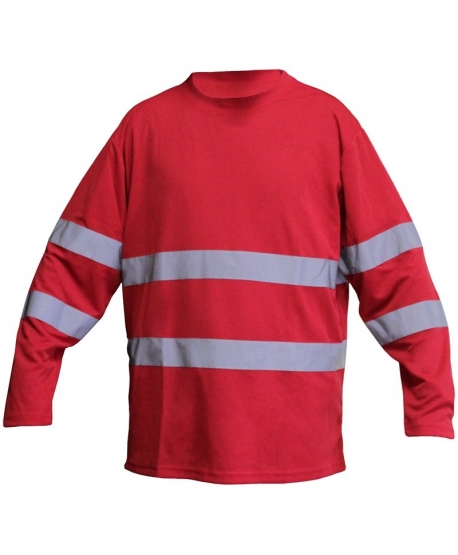 Suéter manga larga con cintas reflectivas tela "Dry-Fit" Talla S Color Rojo