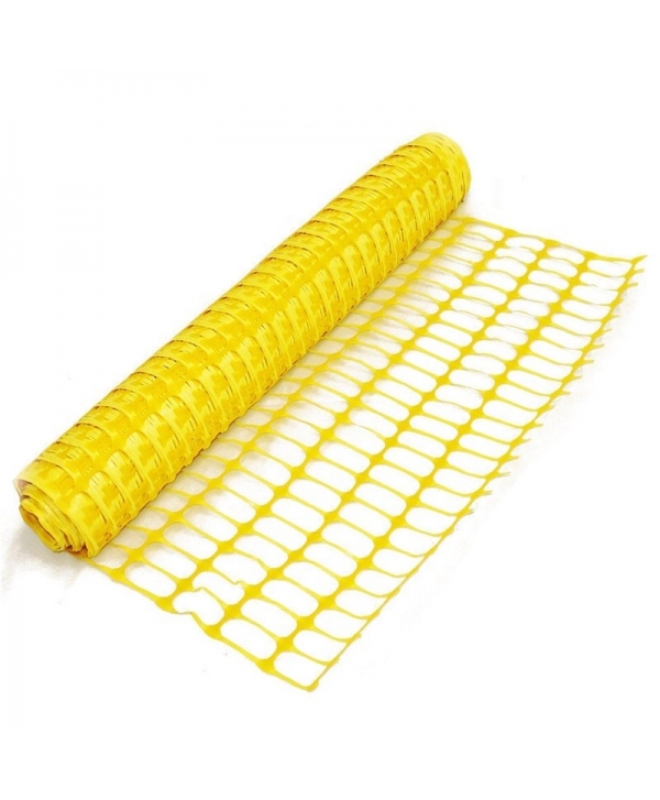 Yellow plastic mesh traffic barrier 1 m x 50 m (164 ft)