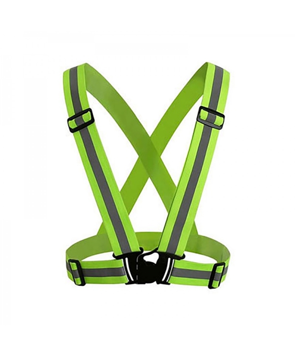 Adjustable elastic high visibility lime green safety vest ANSI Class I ...